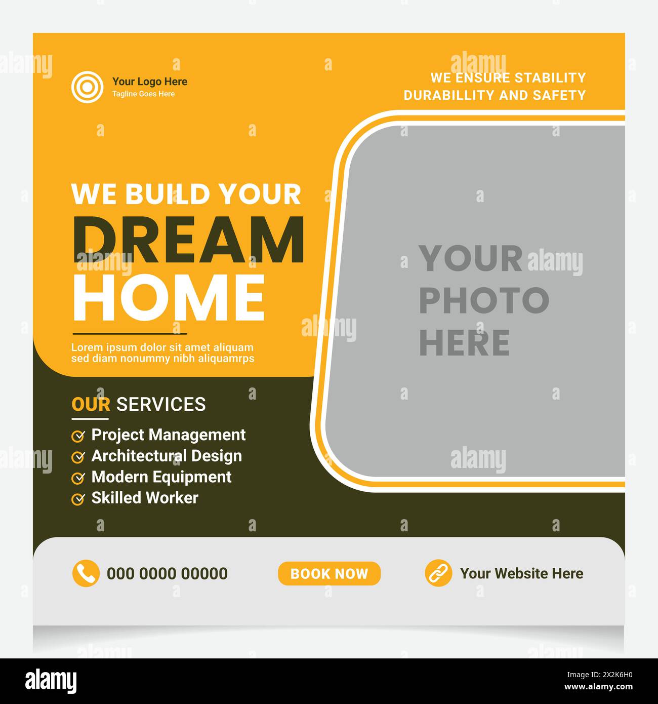 Construction social media post Stock Vector Image & Art - Alamy