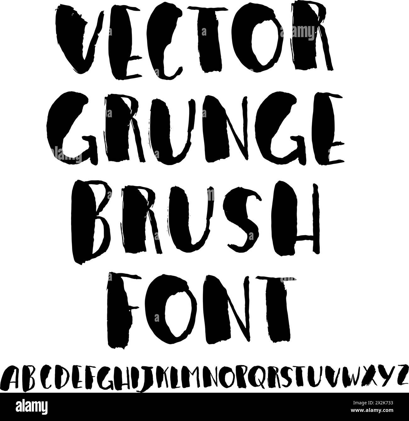 Hand Drawn Dry Brush Font Modern Brush Lettering Vector Stock Vector