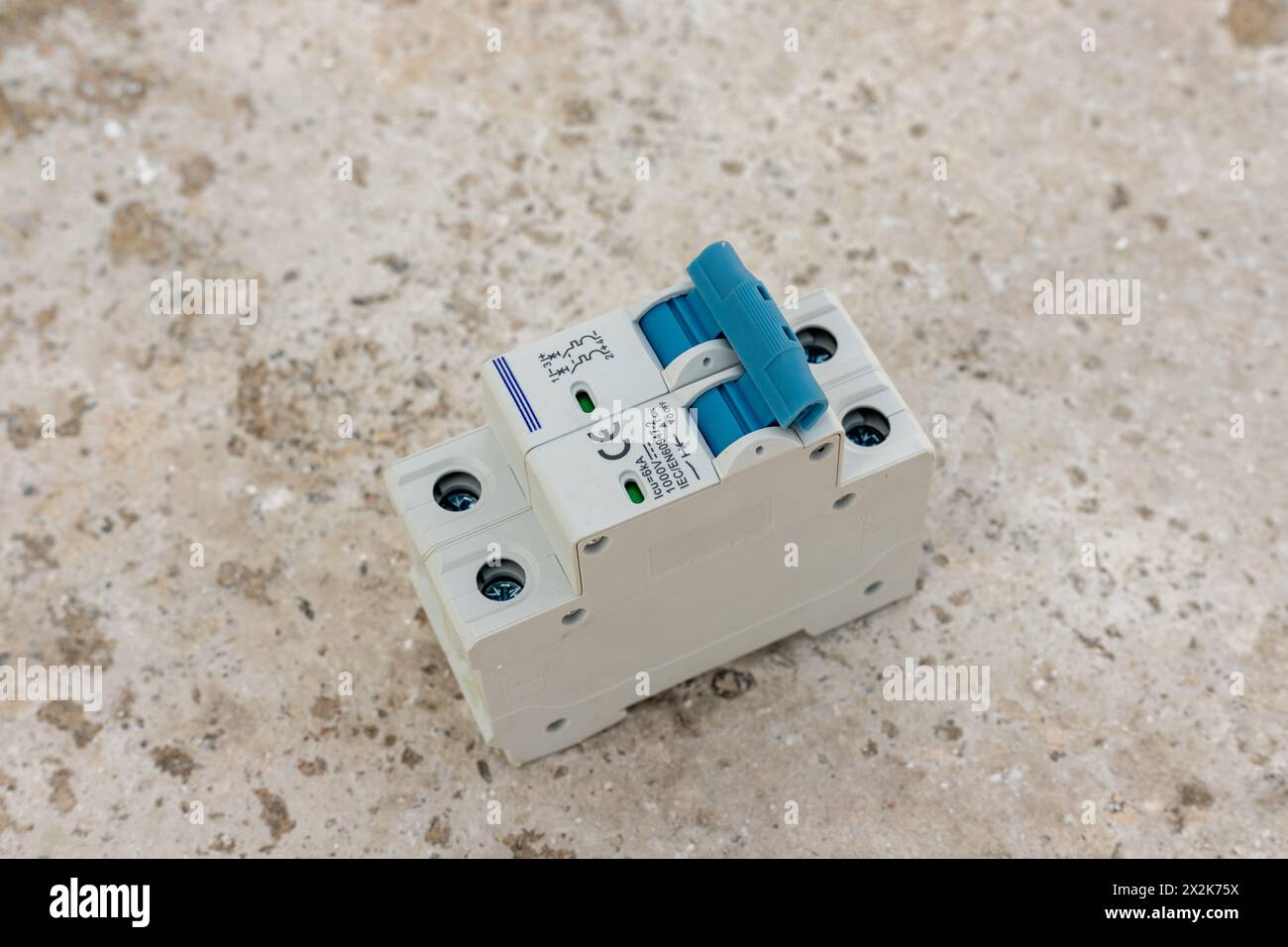 Electric circuit breaker closeup. Selective focus Stock Photo - Alamy