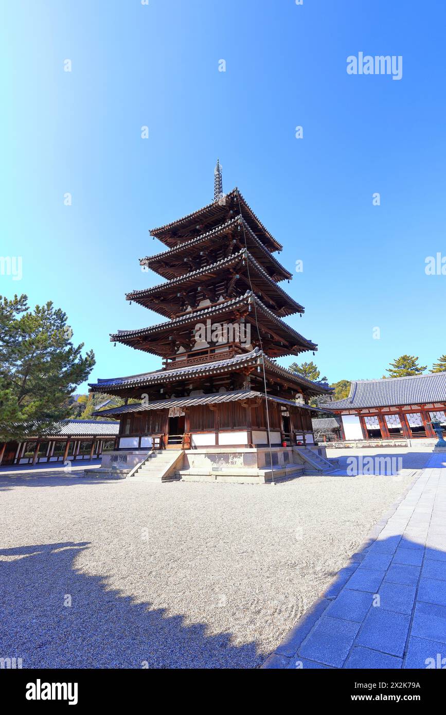 Horyu-ji, a Buddhist temple with world's oldest wooden buildings at ...