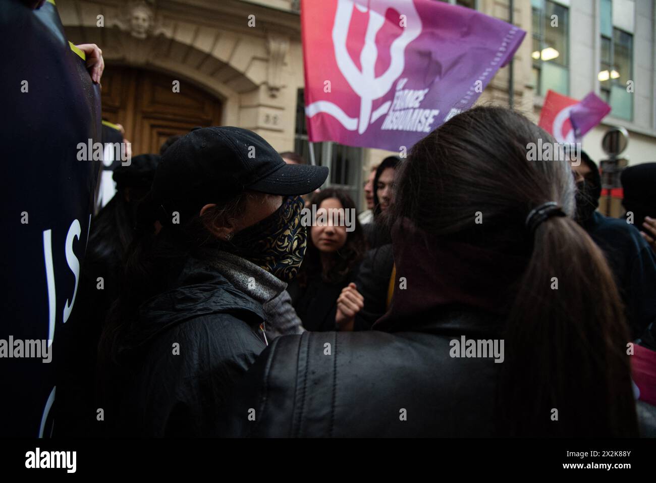 Members of right-wing UNI students union and far-right Nemesis female ...