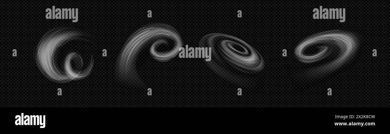 White air flow effect on transparent background. Realistic vector ...