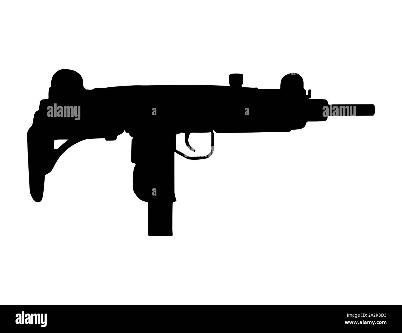 Uzi Submachine Gun Silhouette Vector Art Stock Vector Image And Art Alamy