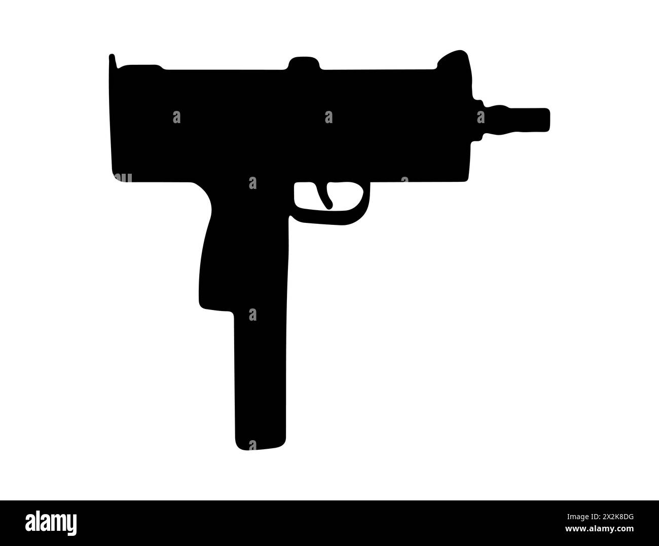 Uzi submachine gun silhouette vector art Stock Vector Image & Art - Alamy