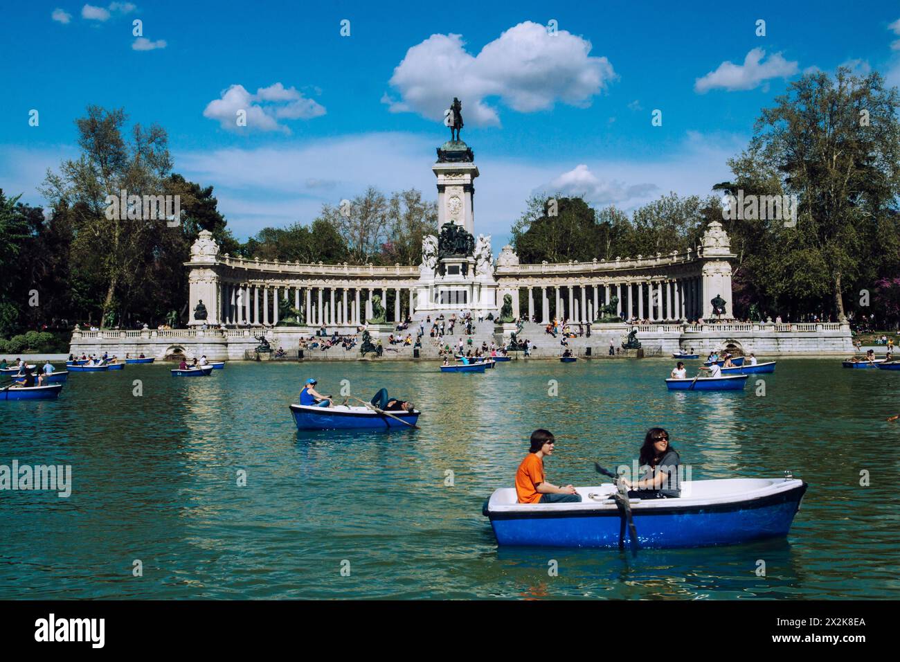 Image of the Pond with its boats in Retiro Park in Madrid Stock Photo ...
