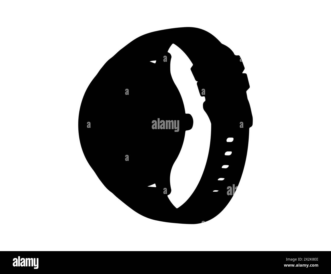 Watch silhouette vector art white background Stock Vector Image & Art ...