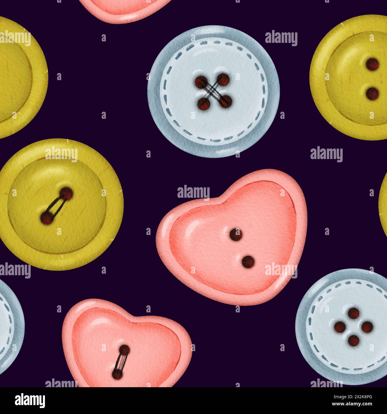 Seamless pattern featuring an array of colorful buttons. a dark ...