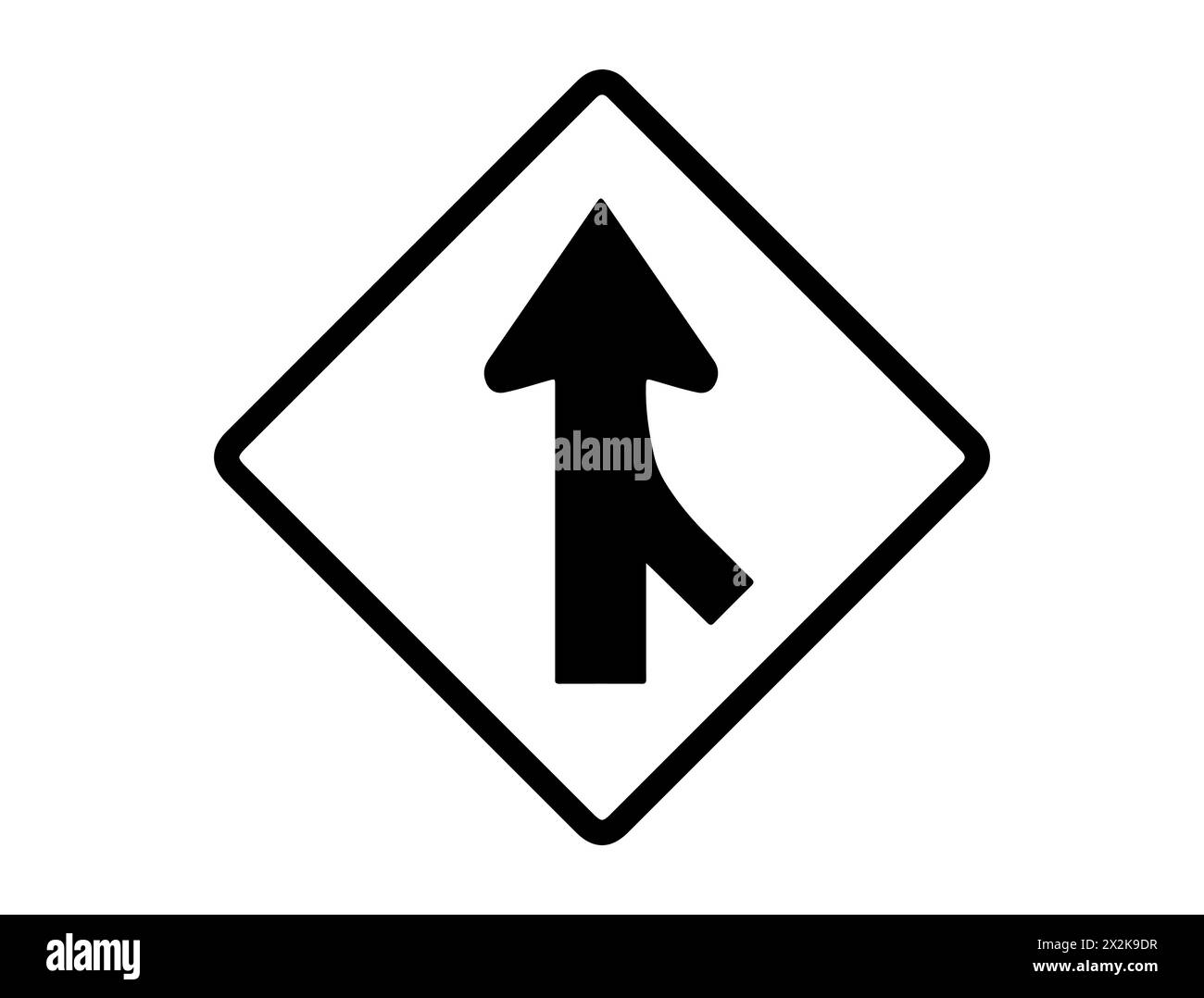 Merging road sign silhouette vector art Stock Vector Image & Art - Alamy