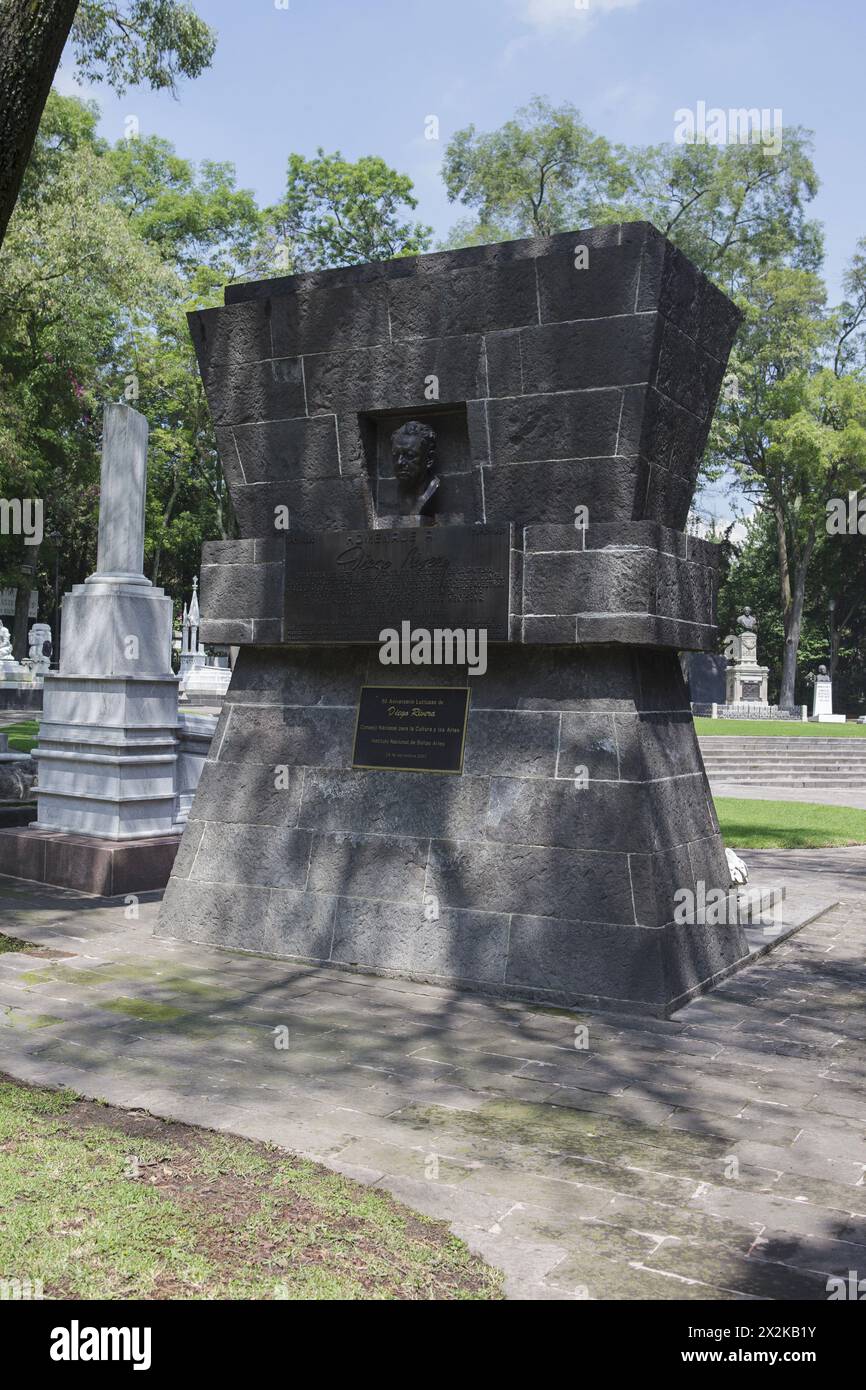 Mexico City, Mexico, August 10, 2018, The grave of the Mexican painter ...