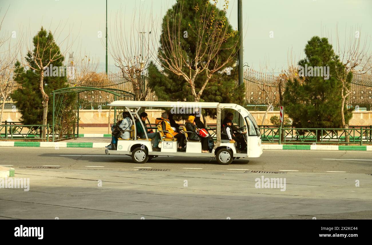 Tehran, Iran- December 22, 2022: tourist minibus on the street, urban ...