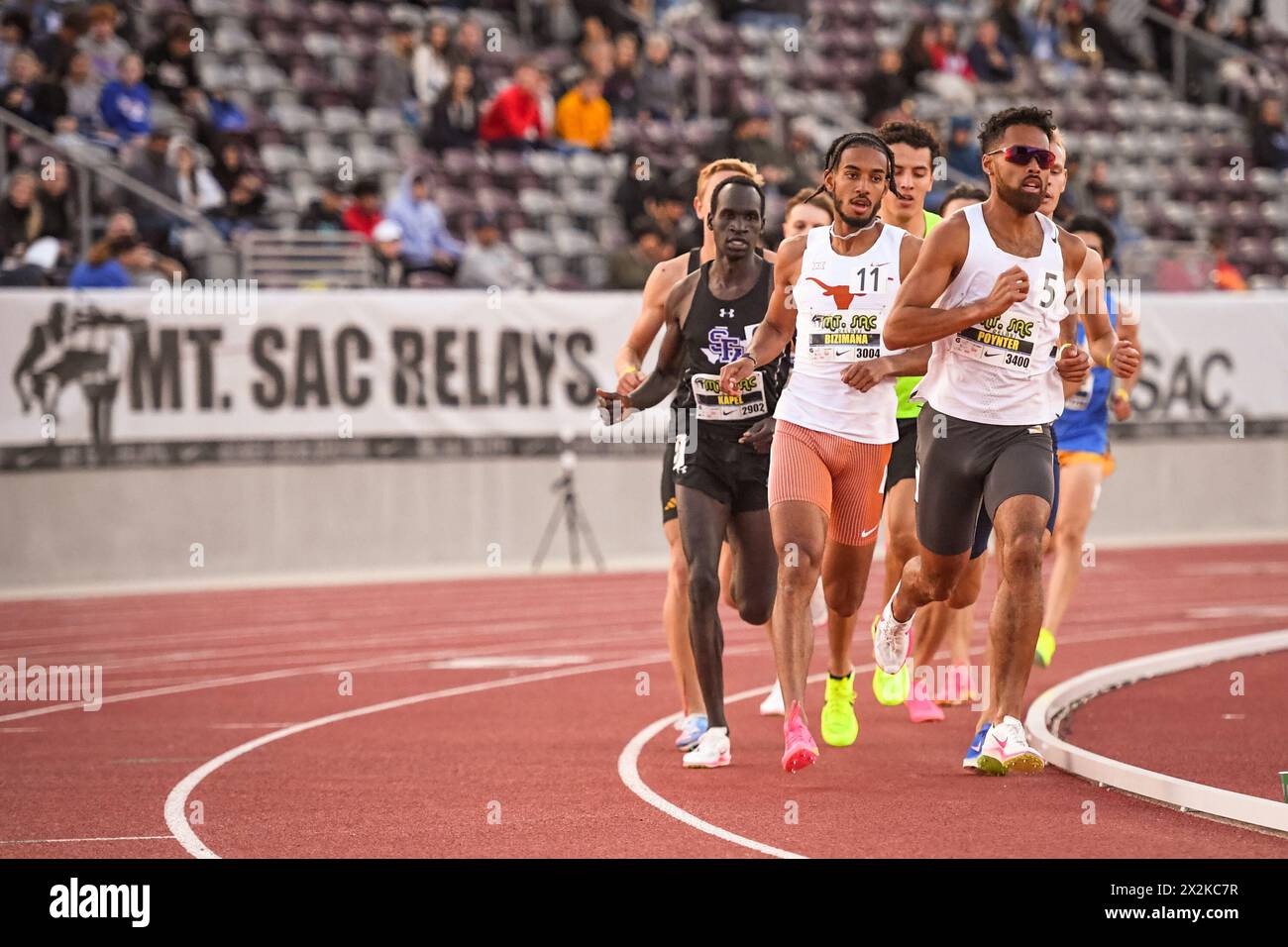 Yusuf Bizimana of Texas runs the men’s 1500m during the 64th Mt San ...