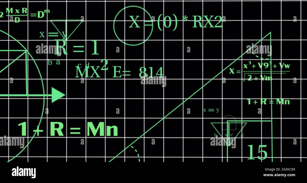 Image of mathematical equations over black background Stock Photo - Alamy