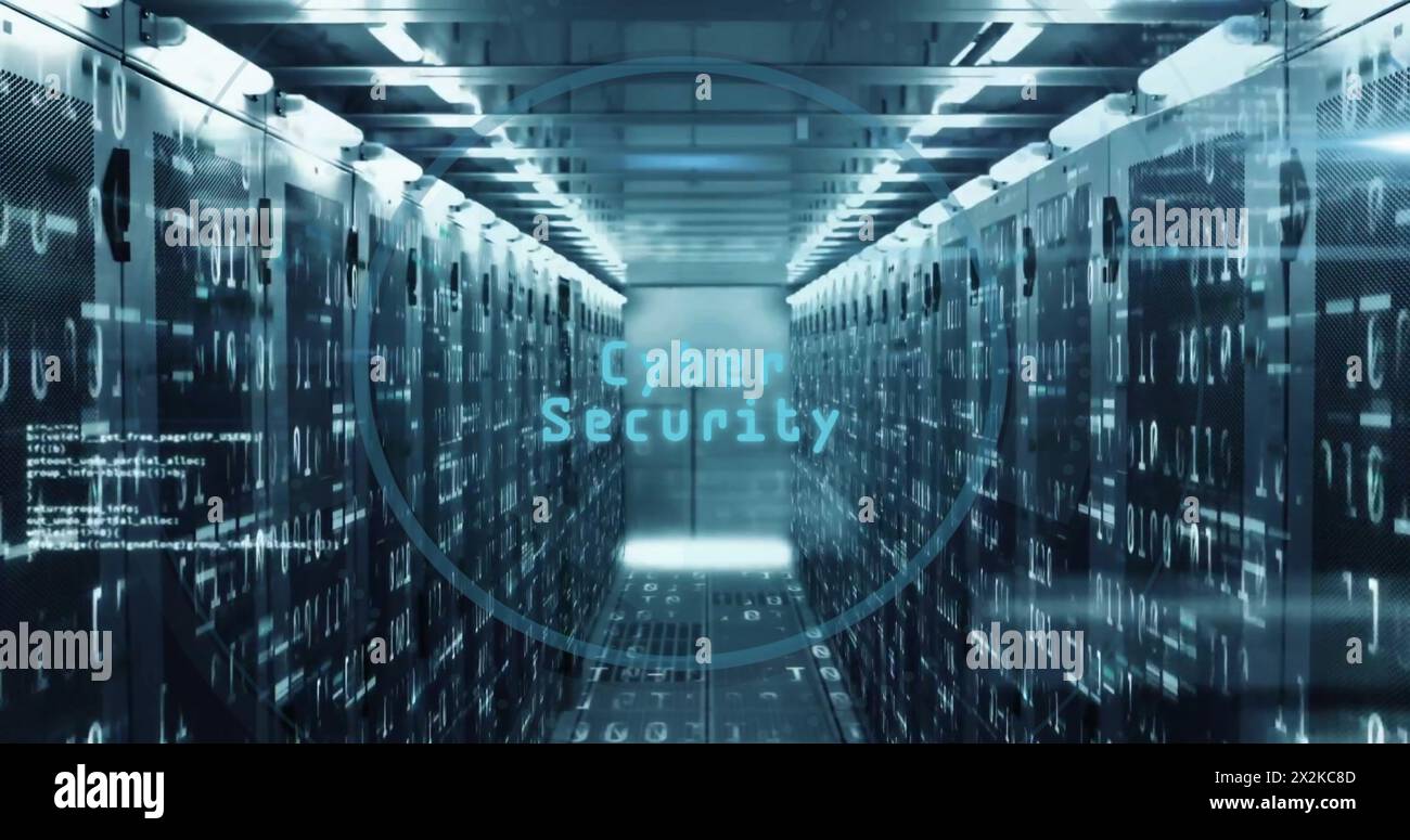 Image of cyber security data processing over computer servers Stock Photo - Alamy