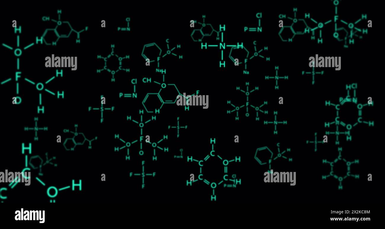 Animation chemical formula over black hi-res stock photography and ...