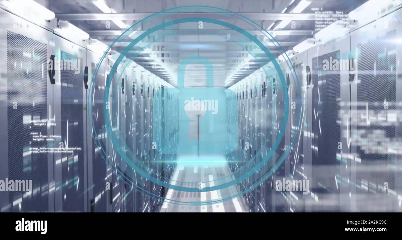 Image of cyber security data processing over computer servers Stock Photo - Alamy