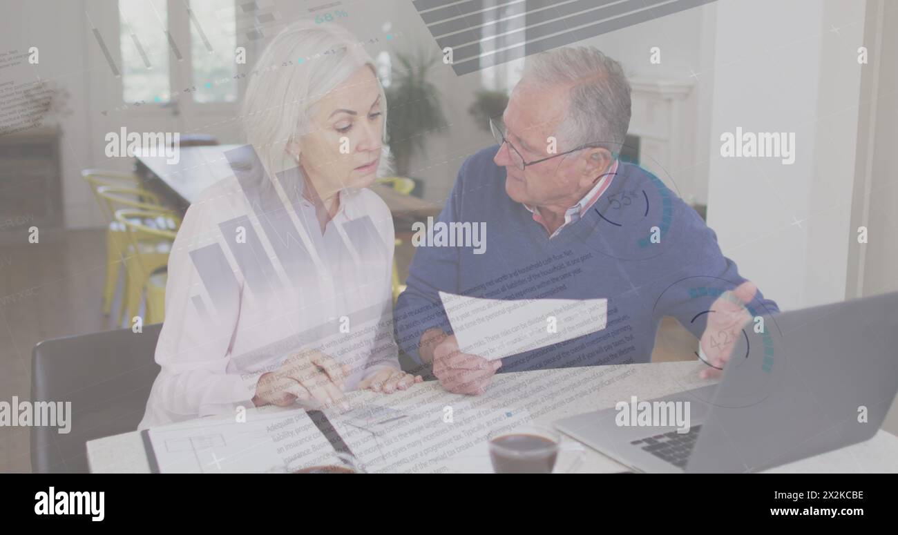 Composite Image Of Statistical Data Processing Against Senior Caucasian