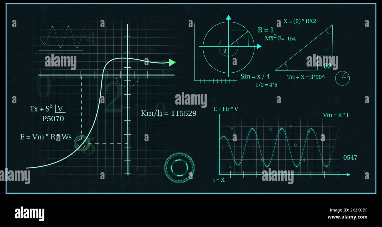 Image of mathematical equations over black background Stock Photo - Alamy