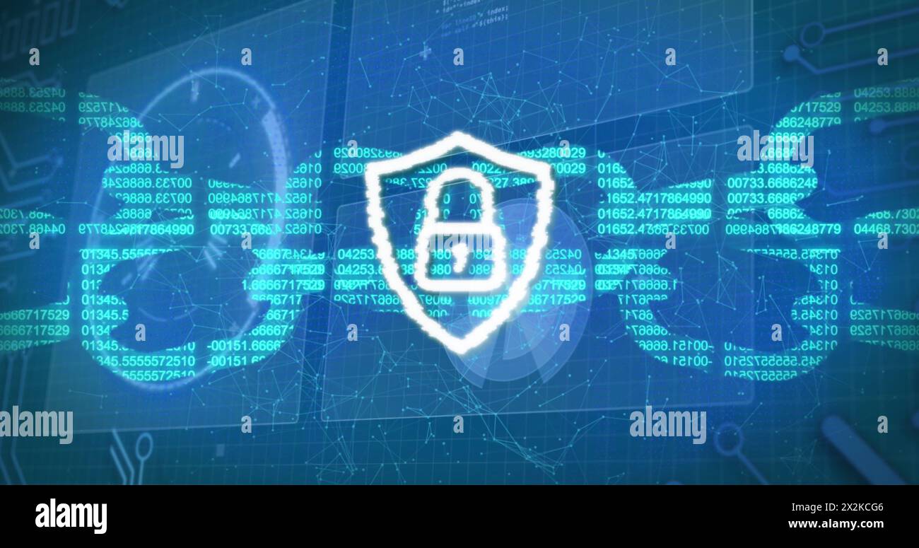 Animation digital shield padlock block hi-res stock photography and ...