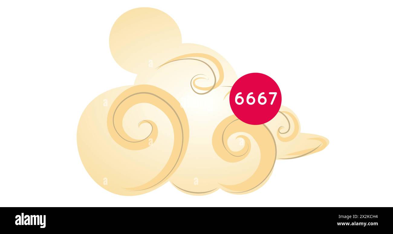 Image of numbers and cloud icons over white background Stock Photo - Alamy