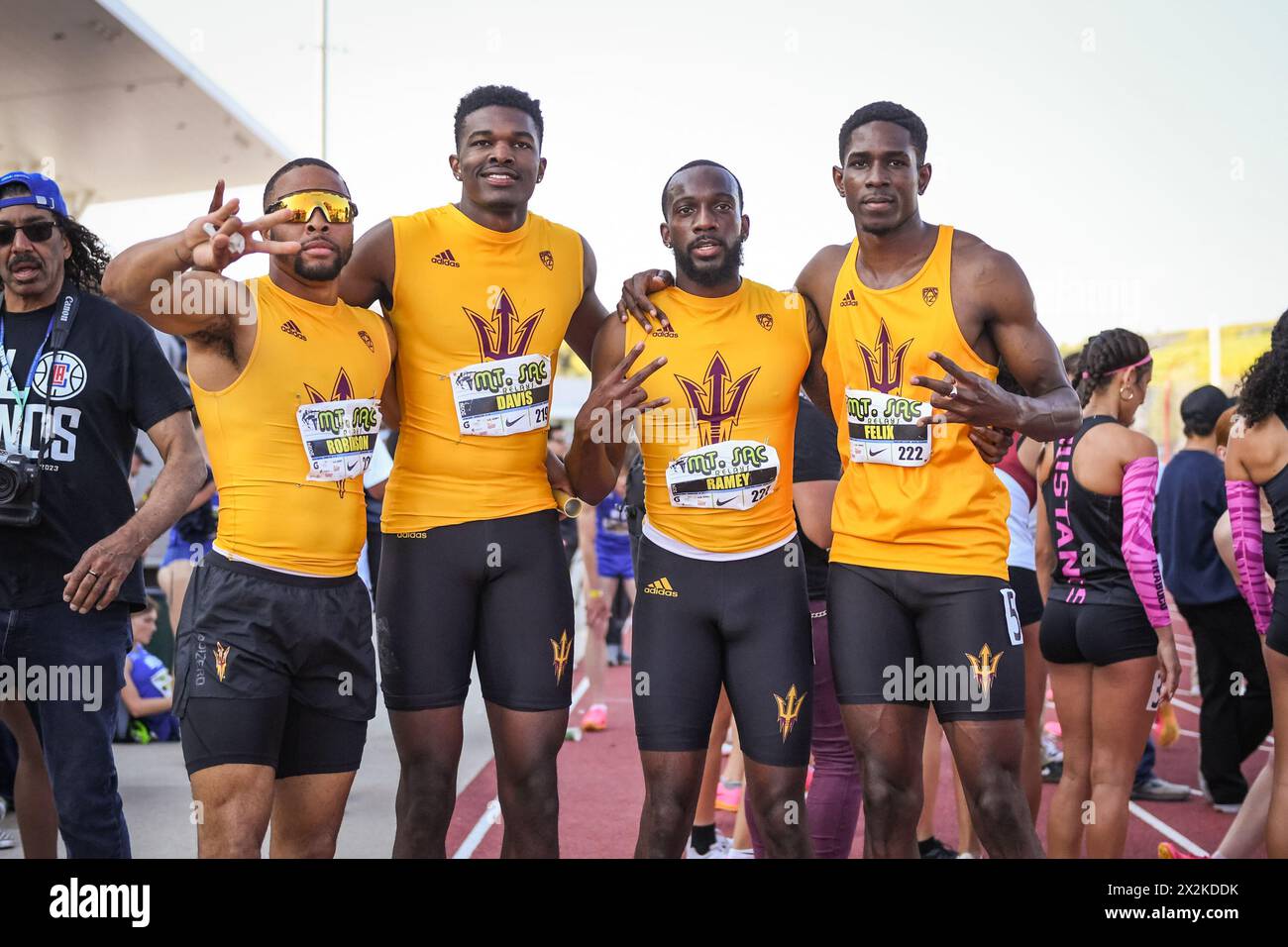 Juston Robinson (left), Jayden Davis (left middle), Nicholas Ramey ...