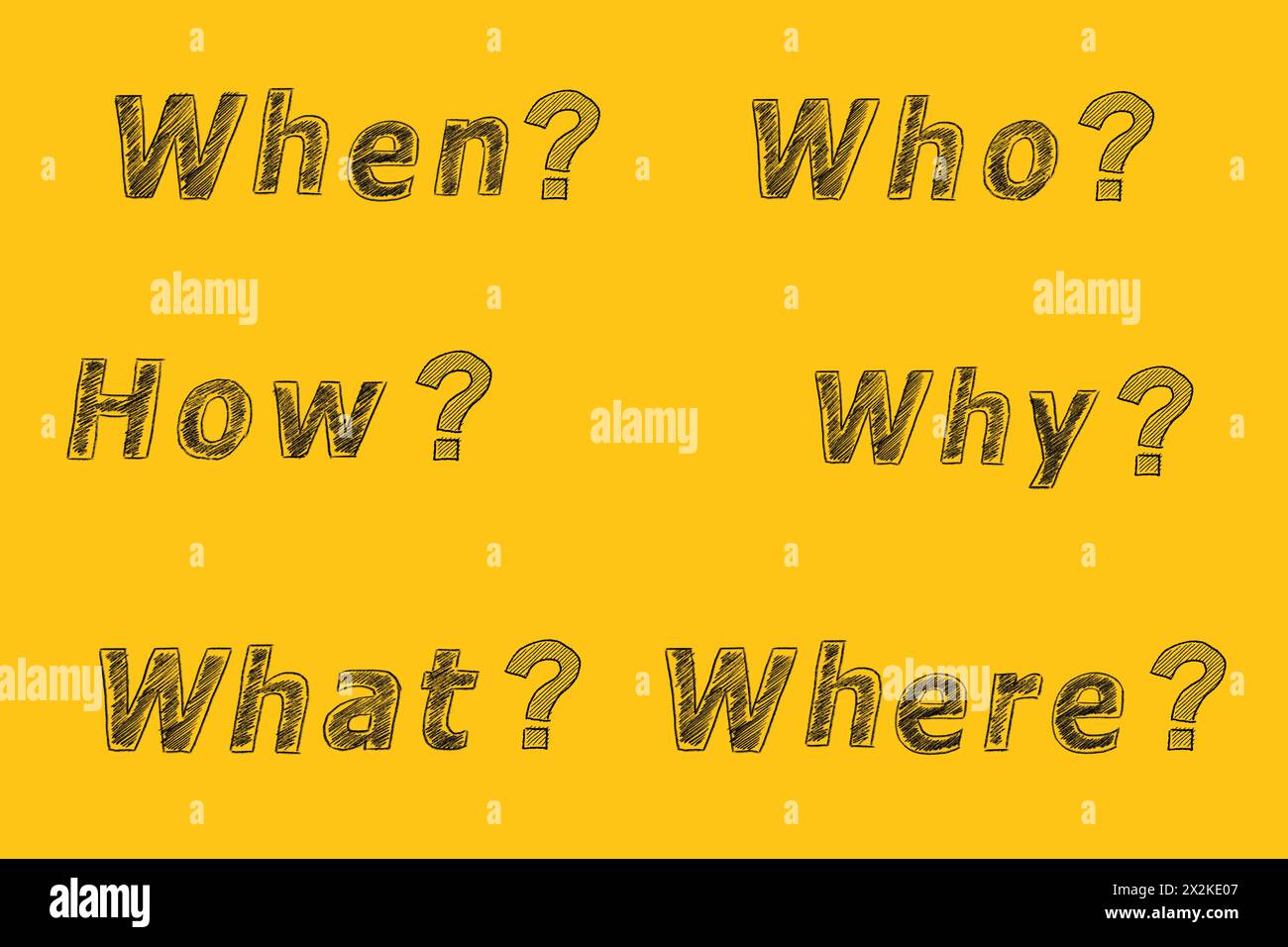 Six most common questions Who, What, where, when, why, how with ...