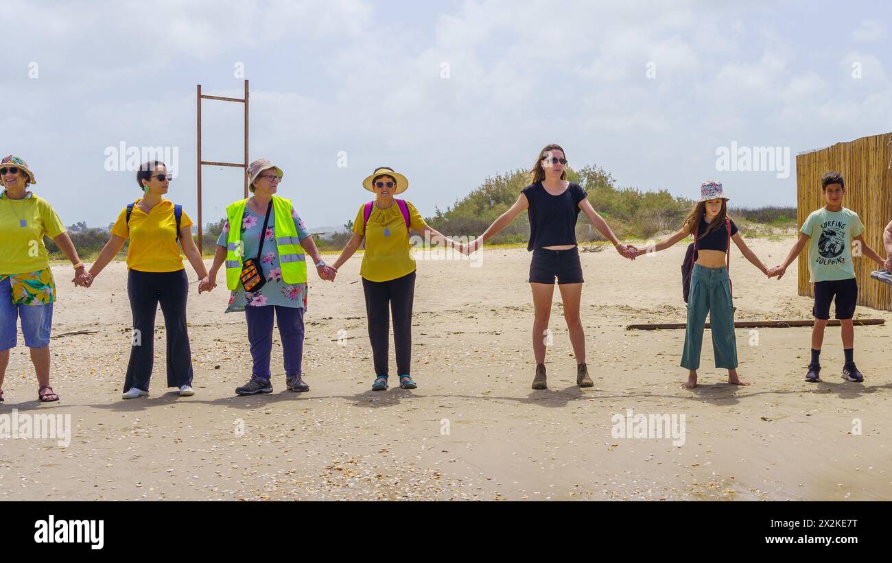 HaBonim, Israel - April 19, 2024: Shoulder to Sholder event on the beaches of Israel, with ...