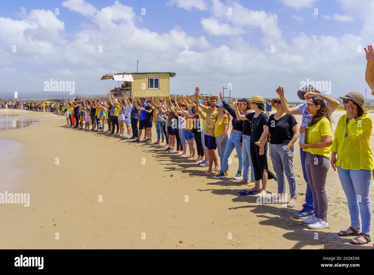 HaBonim, Israel - April 19, 2024: Shoulder to Sholder event on the beaches of Israel, with ...
