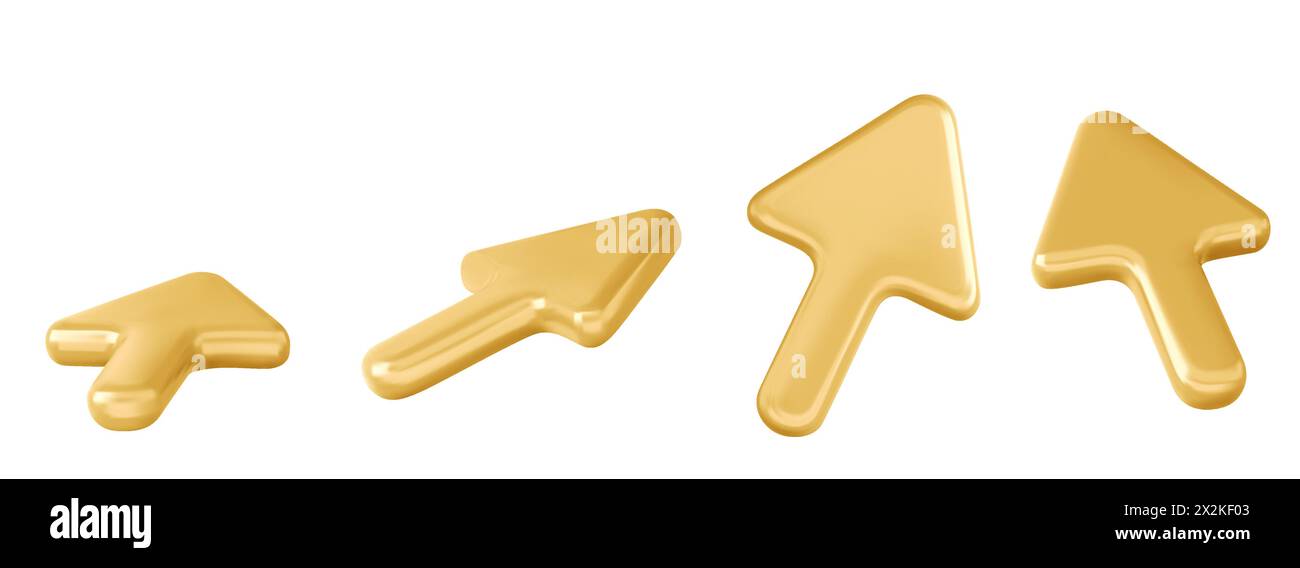 3d golden mouse pointer Stock Vector Images - Alamy