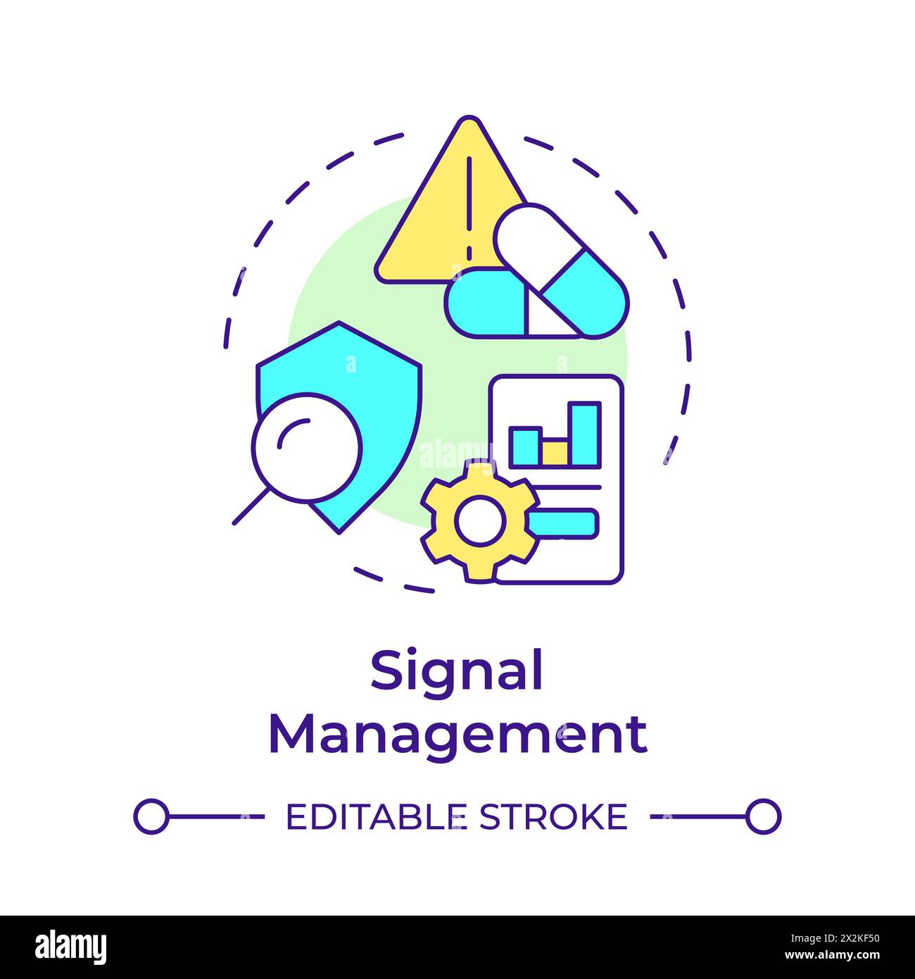 Signal management multi color concept icon Stock Vector Image & Art - Alamy