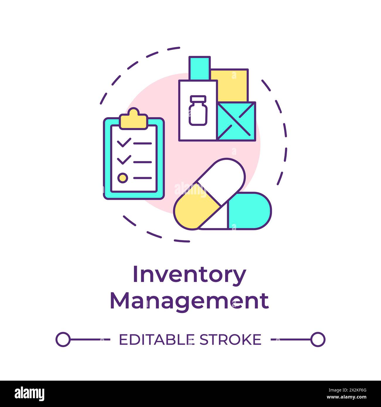 Inventory Management Multi Color Concept Icon Stock Vector Image And Art