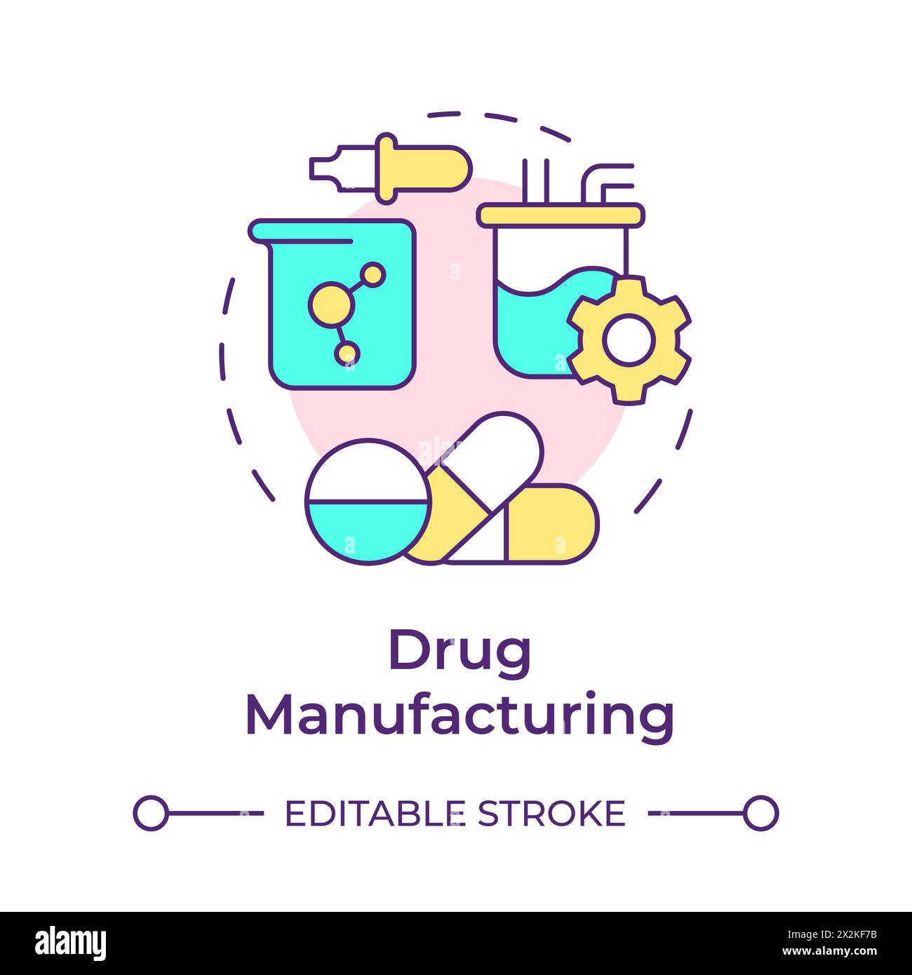 Pill production Stock Vector Images - Alamy