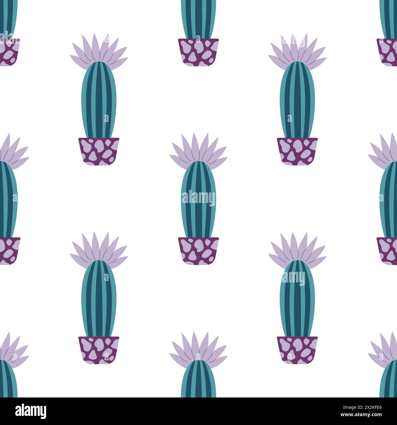 Cute cacti in boho style. Cactus seamless pattern. Trendy boho texture ...