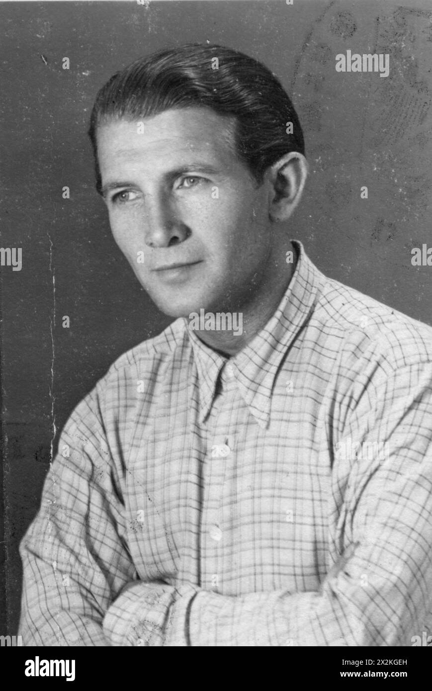 Schmoelcke, Werner, German photographer, as a young man, passport ...