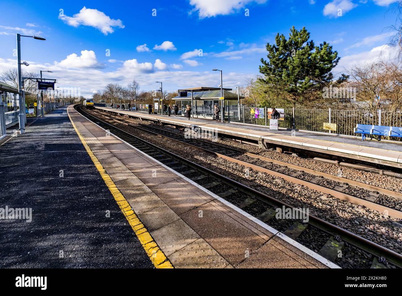 British Rail Network Rail passenger commuter railway station platform ...