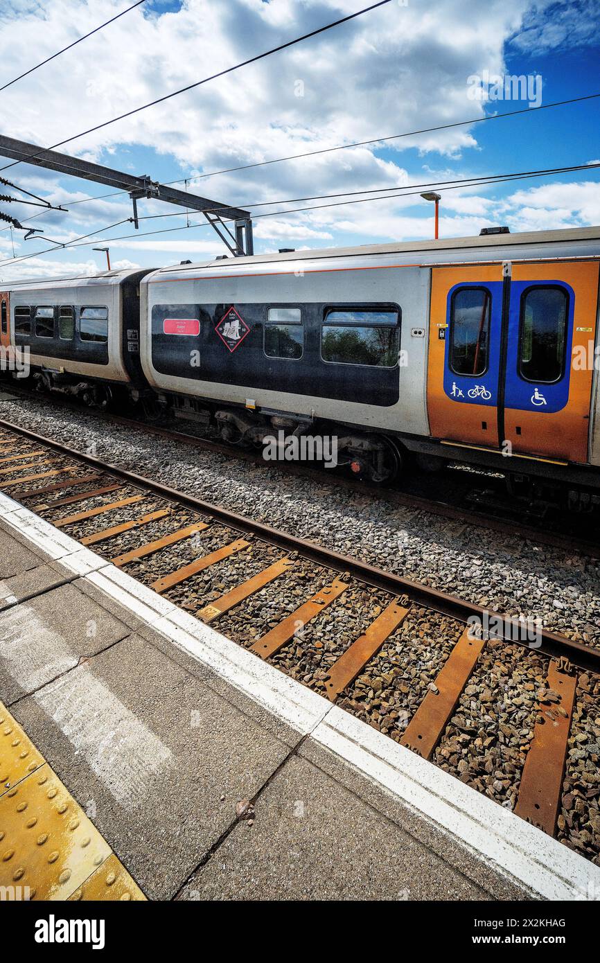 British Rail Network Rail passenger commuter railway station platform ...