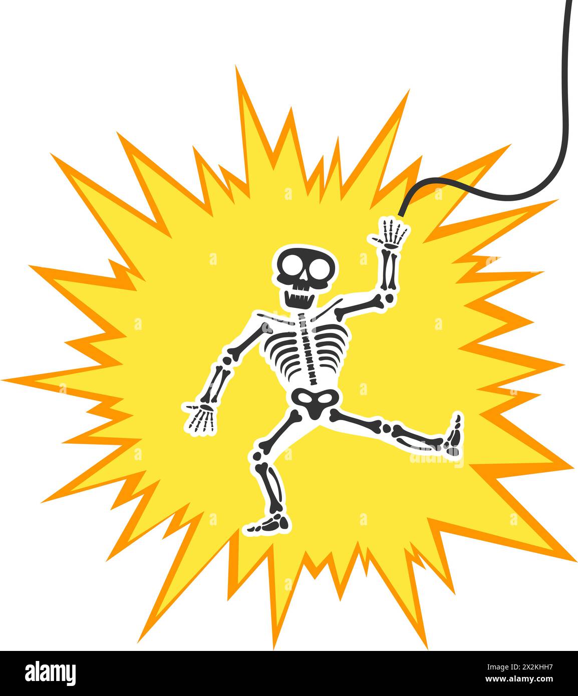 Skeleton electric shock by high voltage or lighting electrocuted ...