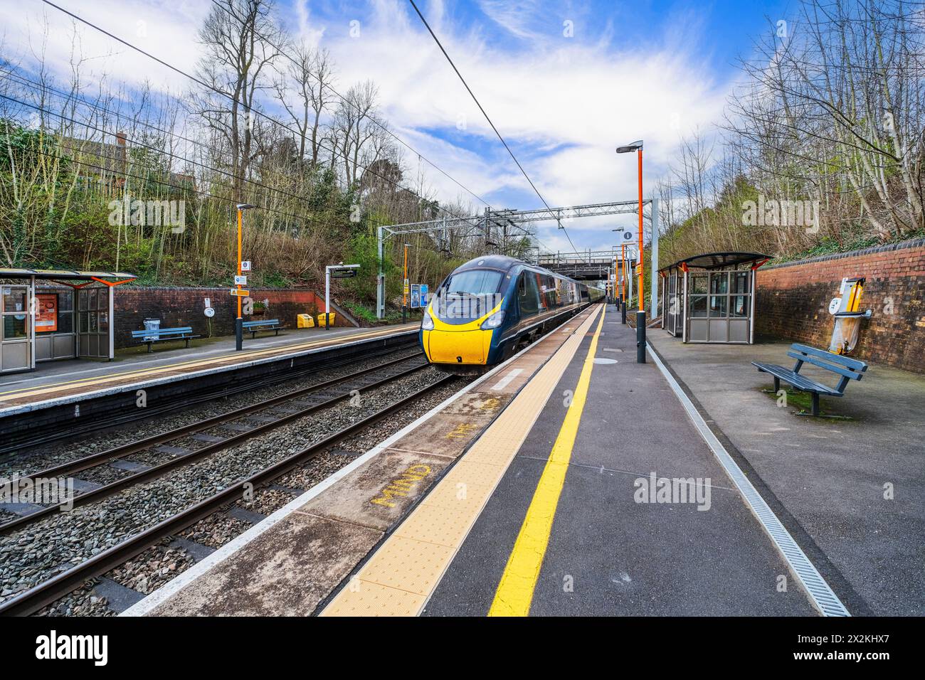 British Rail Network Rail passenger commuter railway station platform ...