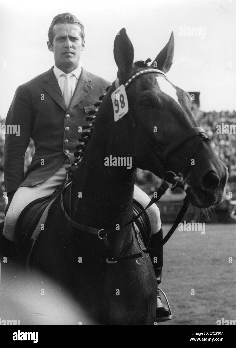 Schockemoehle, Alwin, * 29.5.1937, German jump jockey, on Donald Rex ...