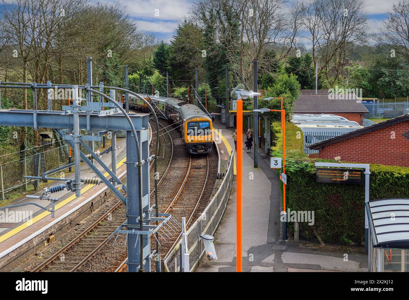 British Rail Network Rail passenger commuter railway station platform ...