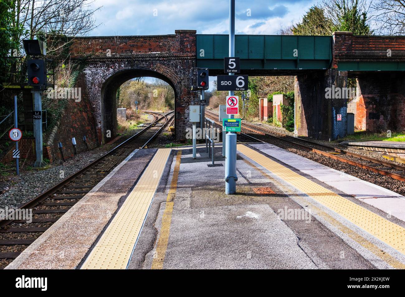 British Rail Network Rail passenger commuter railway station platform ...