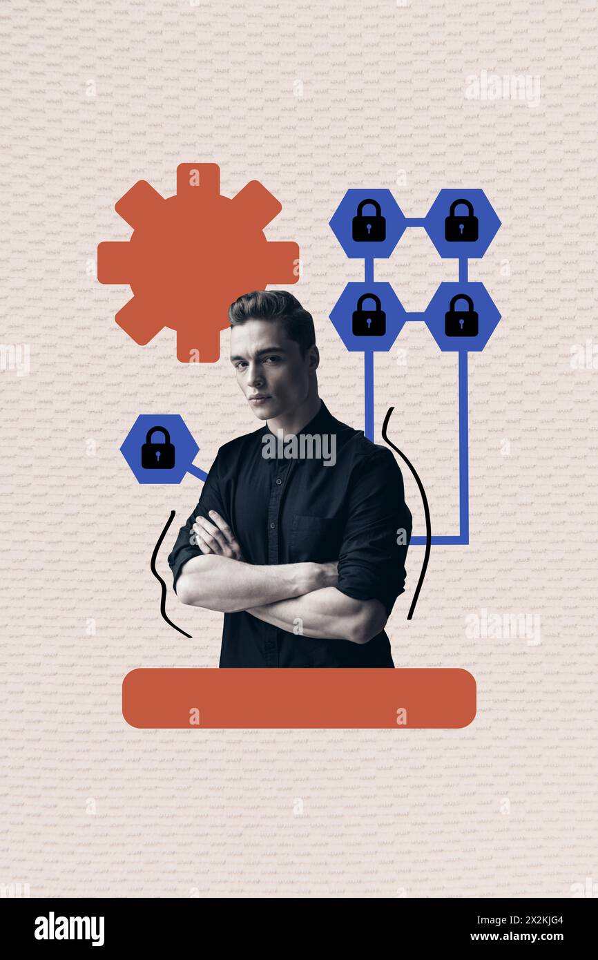 3D photo collage composite trend artwork sketch image of black white ...