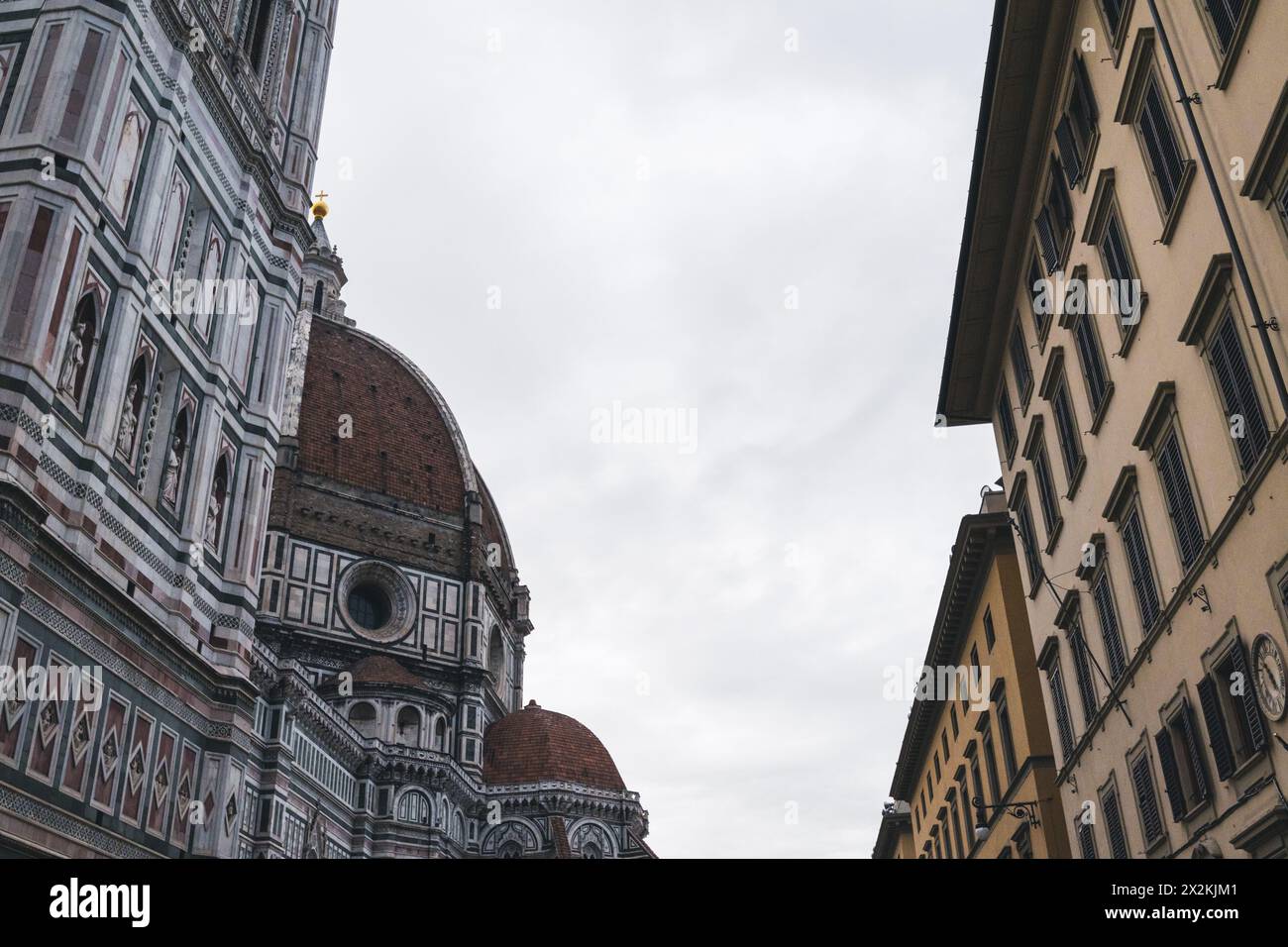 The famous dome and facade of Florence Cathedral - Duomo - in Tuscany ...