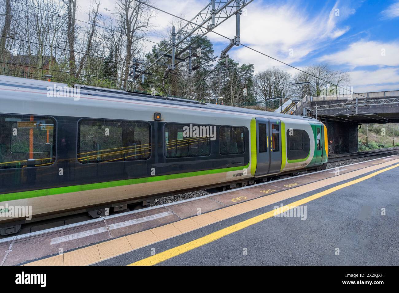 British Rail Network Rail passenger commuter railway station platform ...