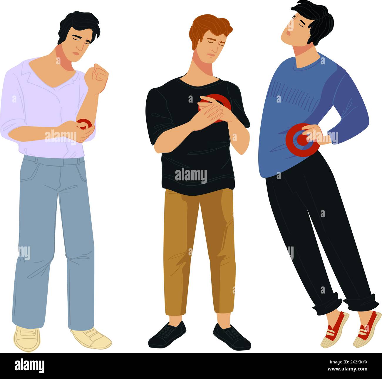 Men Holding Painful Injuries Vector Stock Vector Image & Art - Alamy