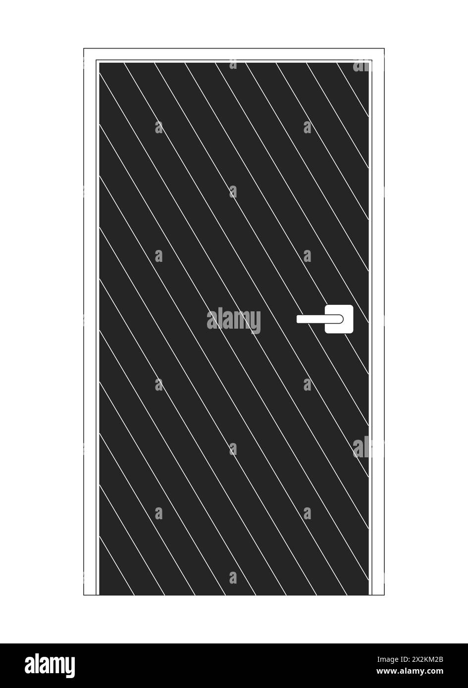 Closed rood with golden handle 2D linear cartoon object Stock Vector ...