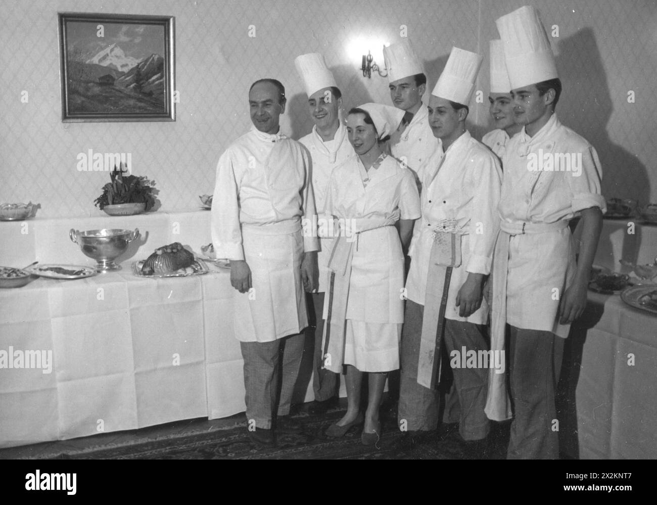 Schleicher, Richard, German cook (2nd von left), with Arthur Weiss (on ...