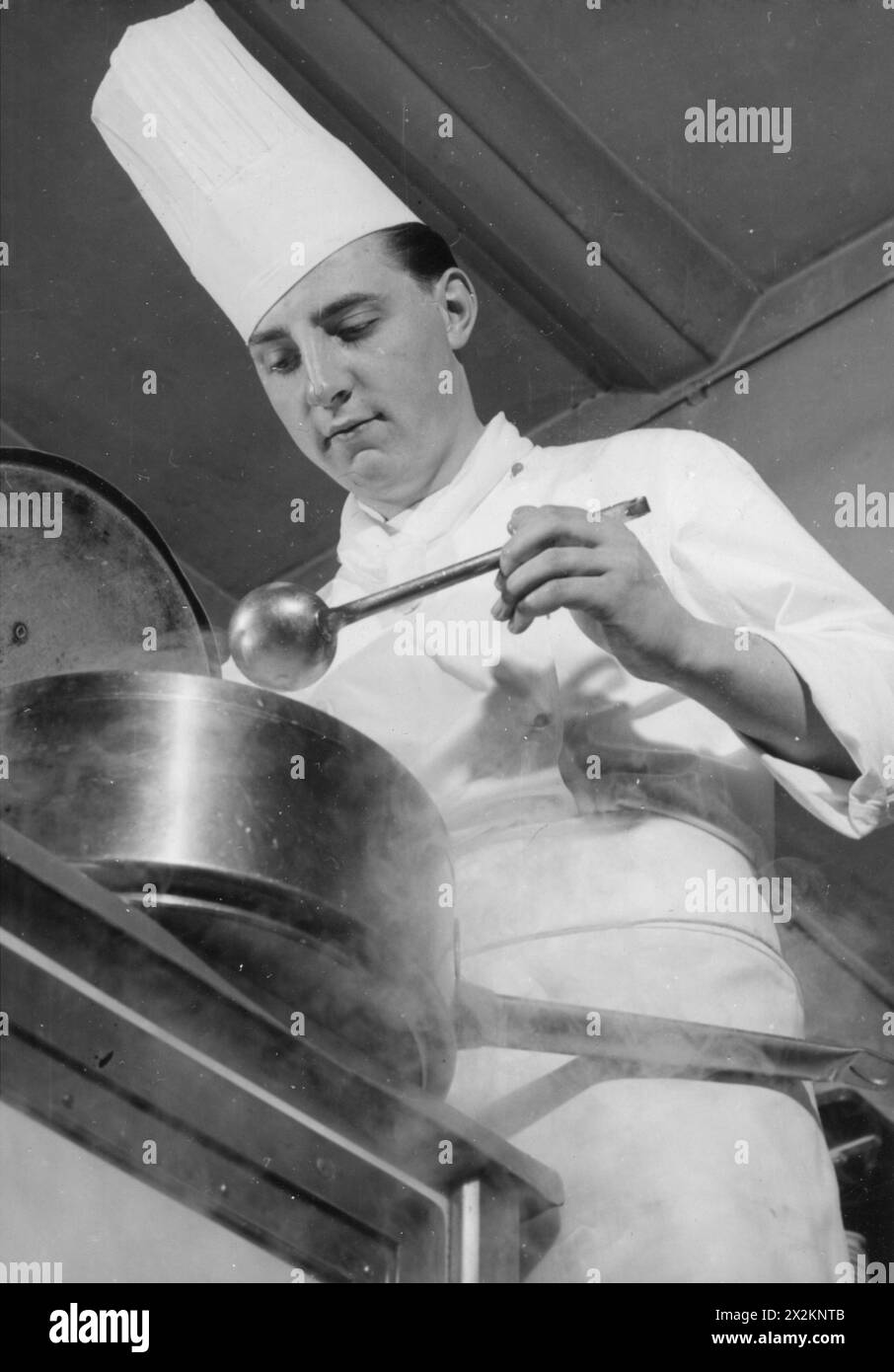 Schleicher, Richard, German cook, at the stove, 1950s, ADDITIONAL ...