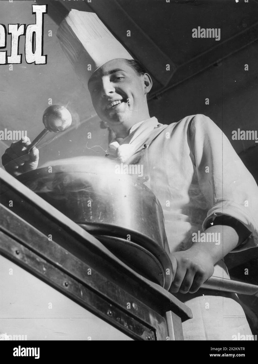 Schleicher, Richard, German cook, on the stove, 1950s, ADDITIONAL ...