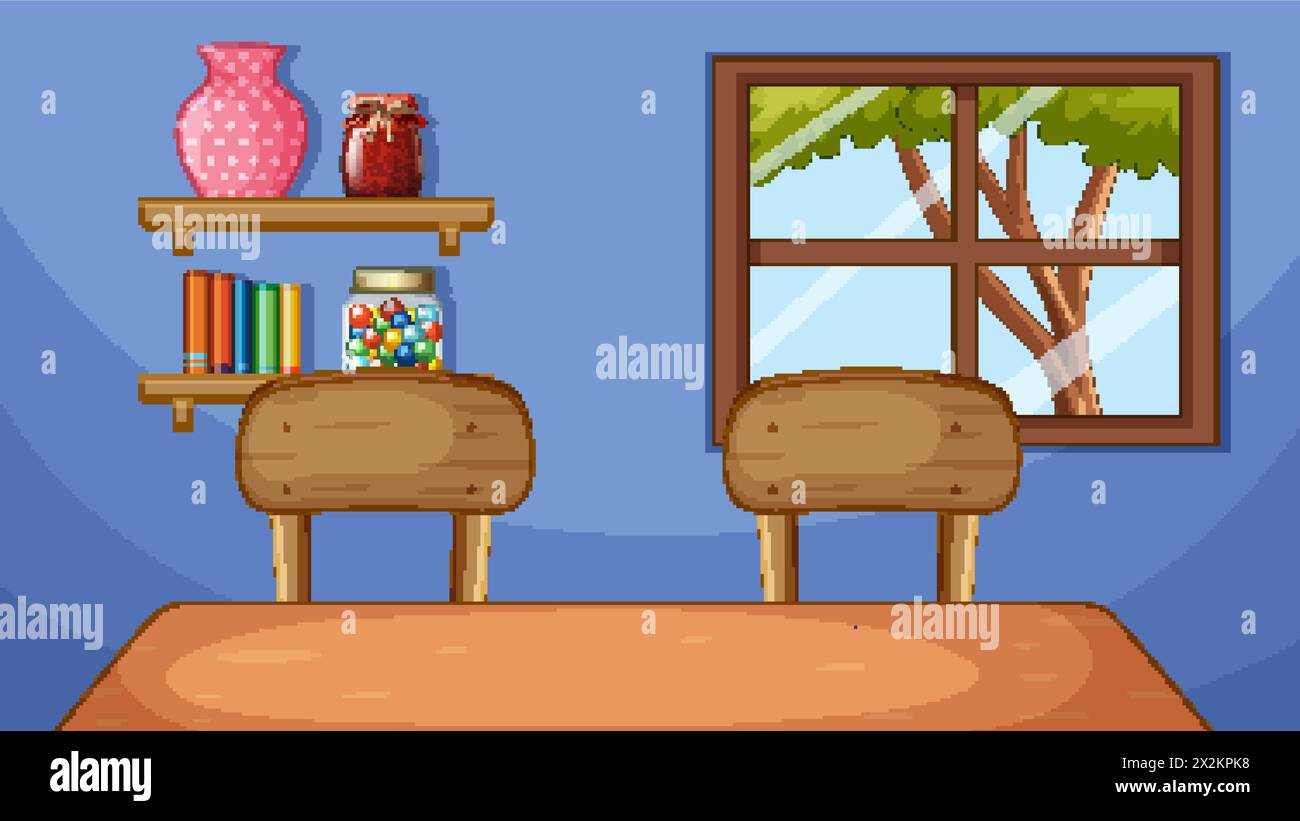 Vector illustration of a quaint room interior Stock Vector Image & Art ...