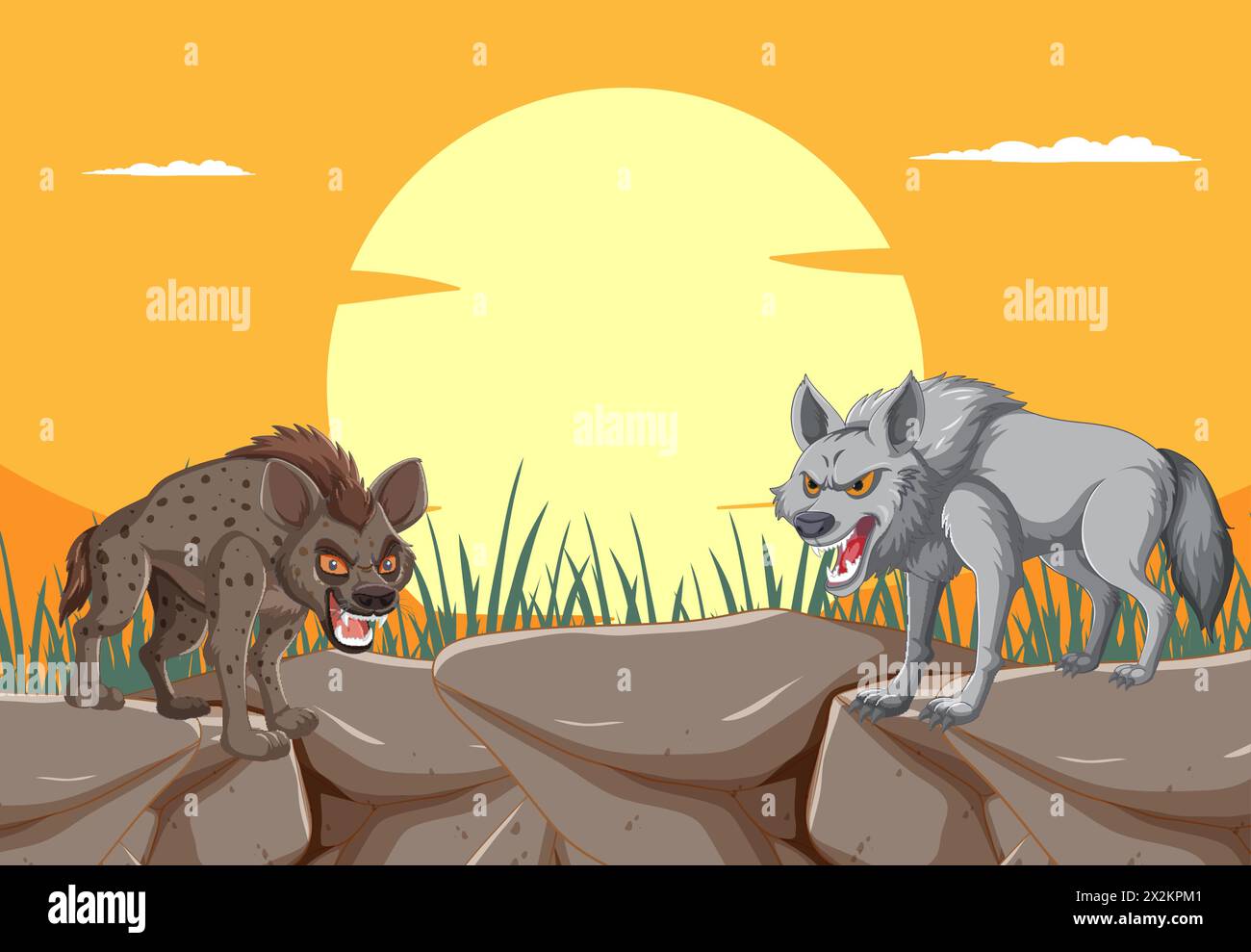 Encounter with animal Stock Vector Images - Alamy